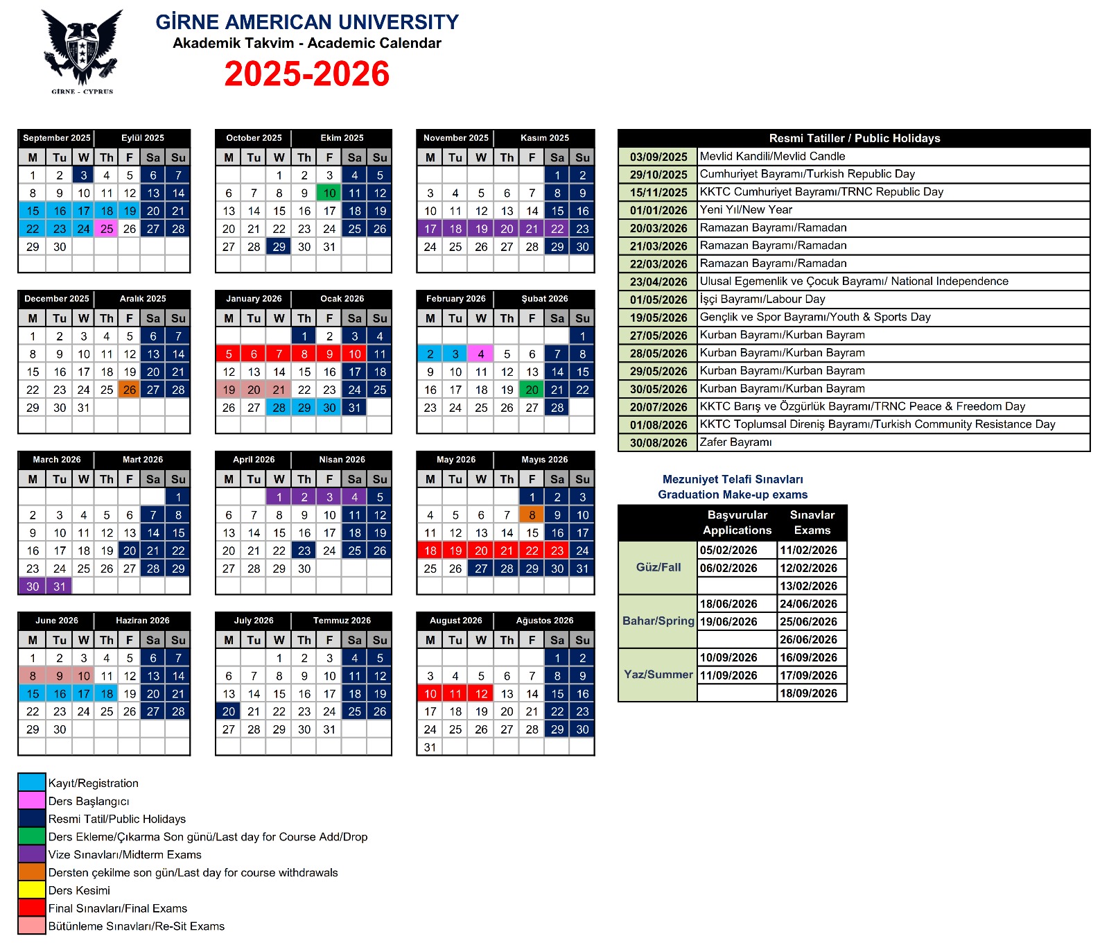 2025-2026 Academic Calendar