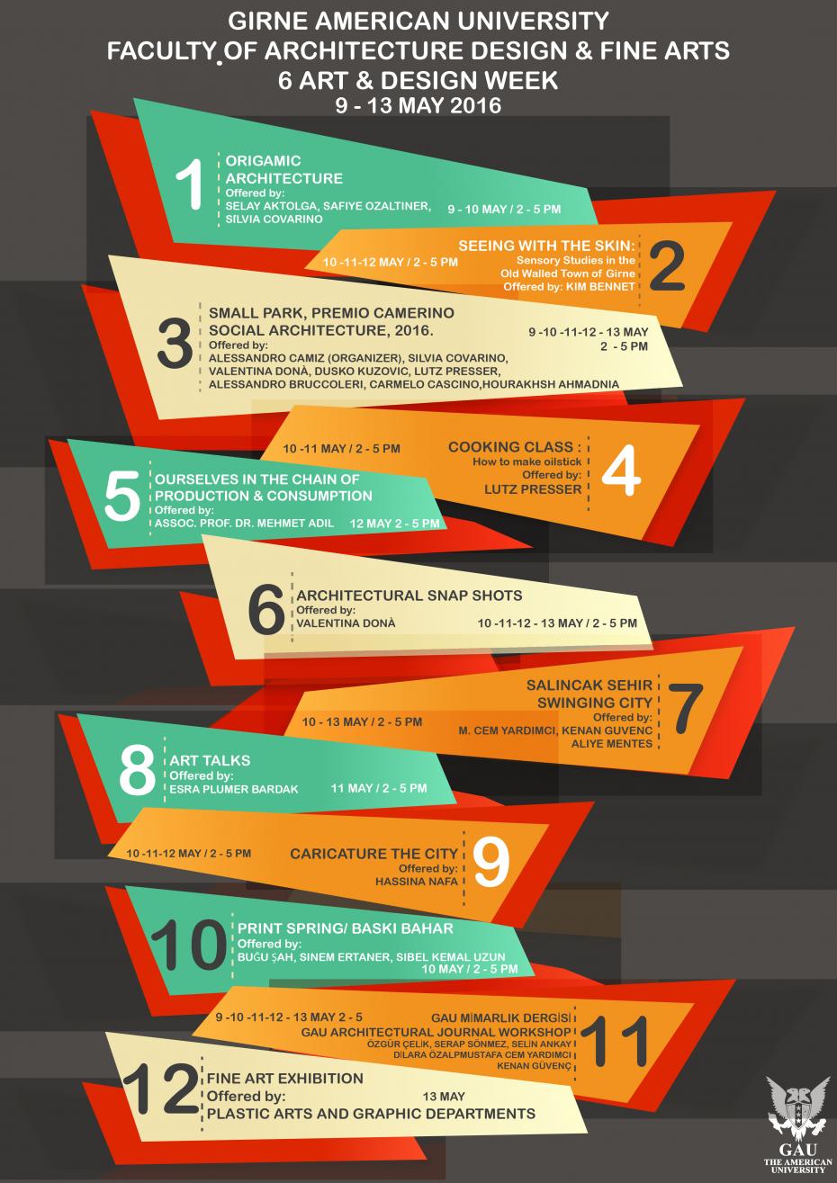 FACULTY OF ARCHITECTURE DESIGN & FINE ARTS - 6 ART & DESIGN WEEK